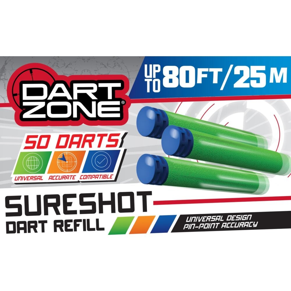 Dart Zone Sureshot Waffle Dart Refill - 50 pijltjes - nerf-pijltjes.nl