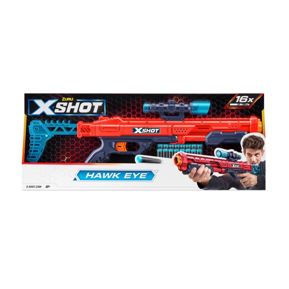 X-Shot Hawk Eye - Rood - nerf-pijltjes.nl
