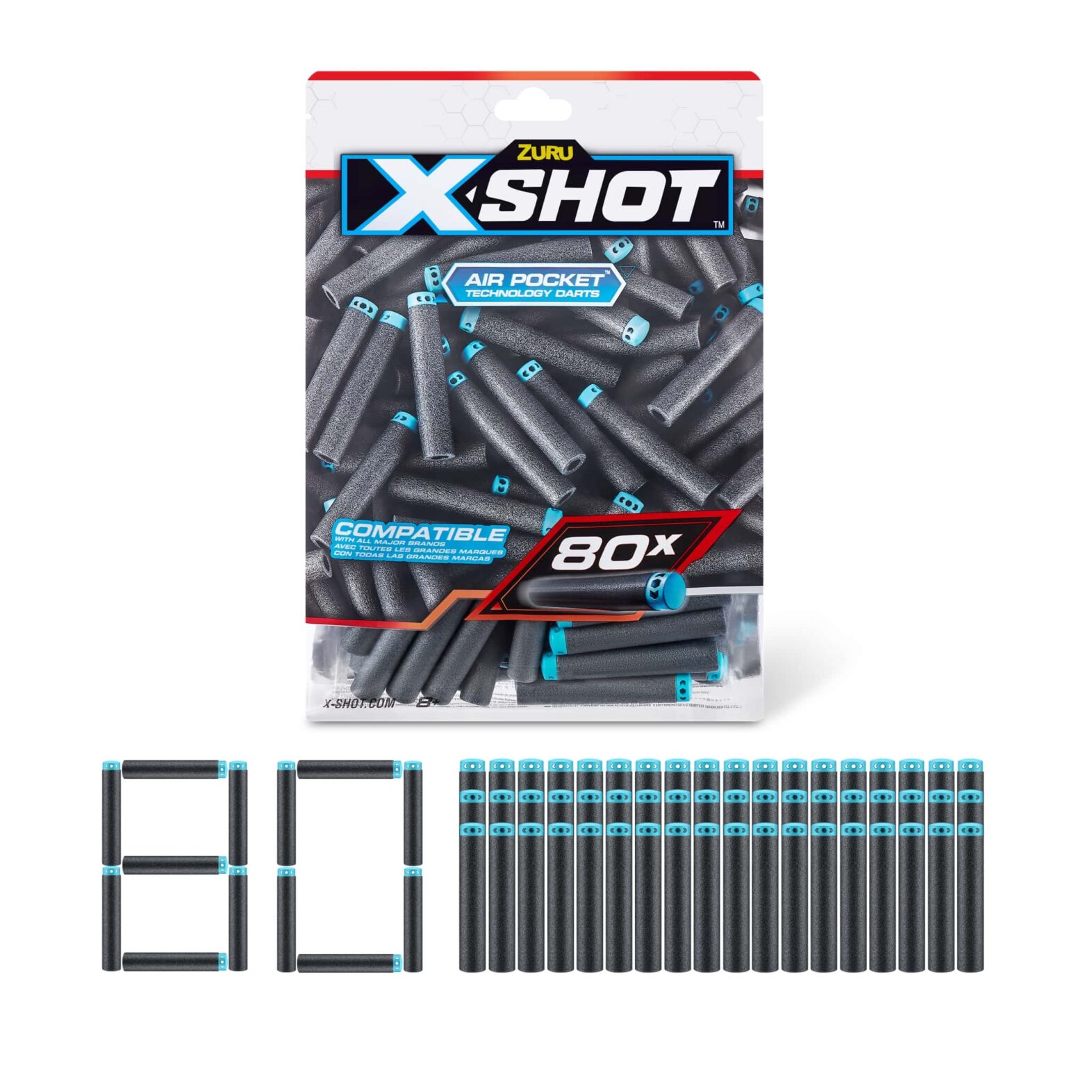X-Shot Air Pocket Technology Darts - 80 pijltjes - nerf-pijltjes.nl