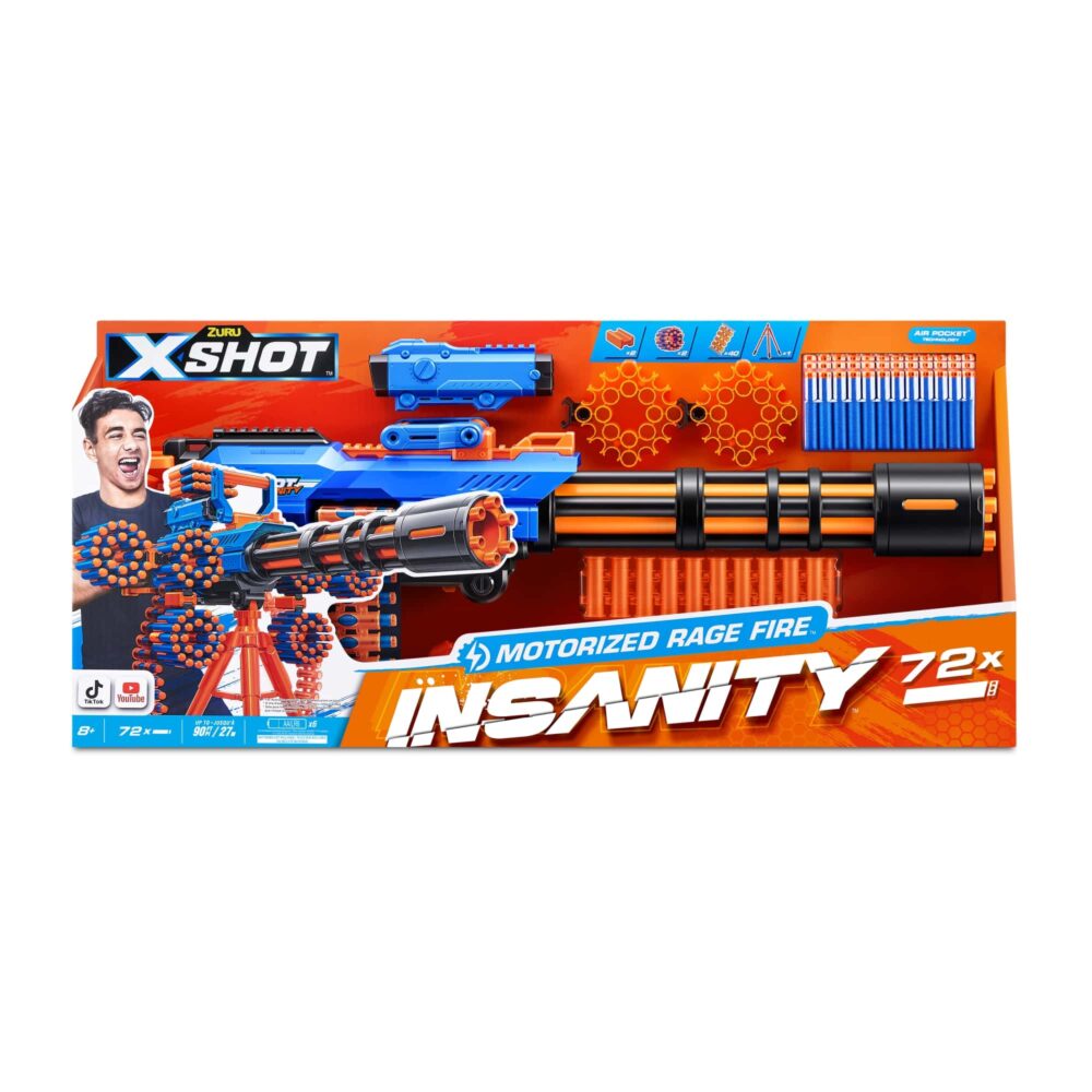 X-Shot Insanity Motorized Rage Fire - nerf-pijltjes.nl