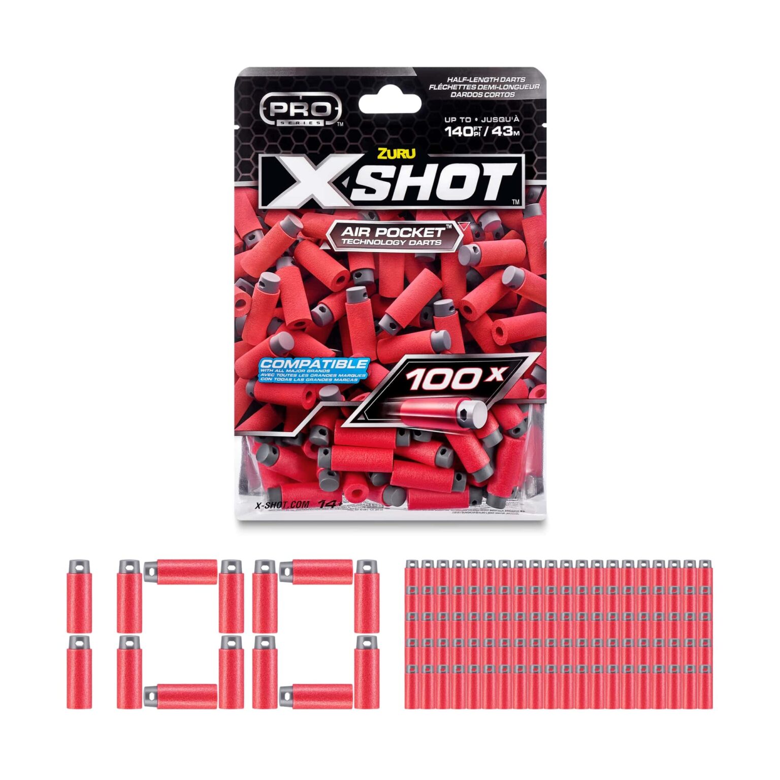 X-Shot Pro-Series Half-Length Pro Dart Refill - 100 pijltjes - nerf ...
