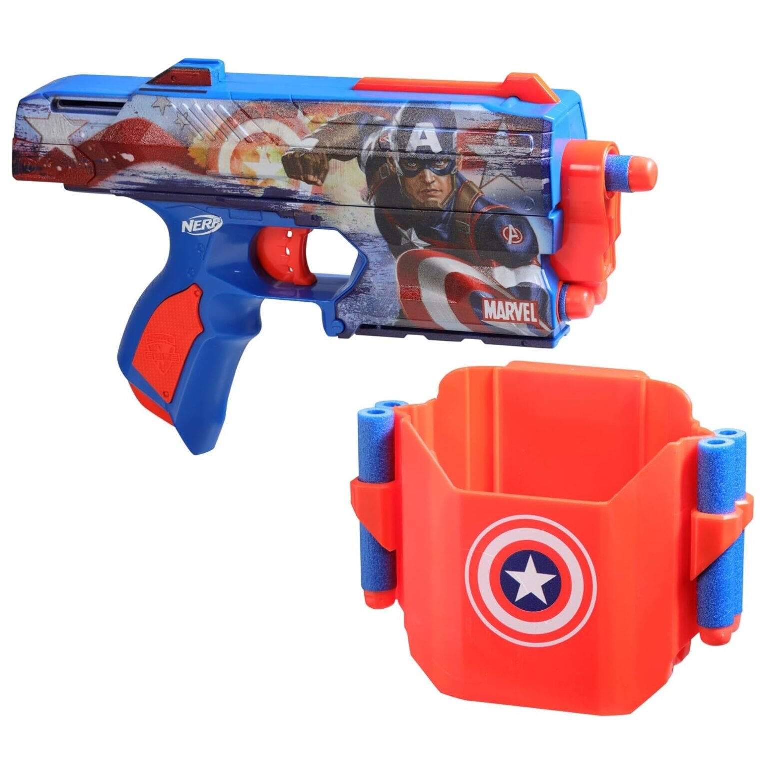 NERF Marvel Captain America Blaster - nerf-pijltjes.nl