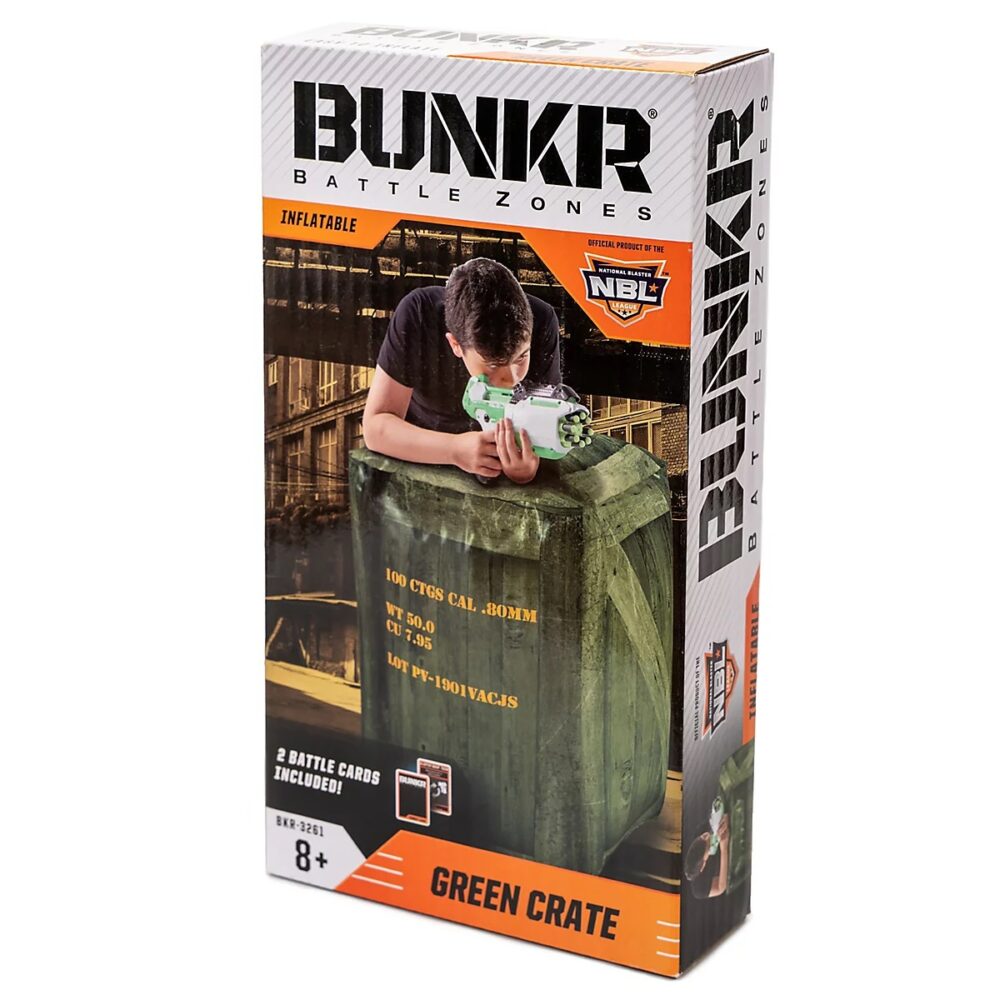 BUNKR Battle Zones Inflatable - Green Crate - nerf-pijltjes.nl